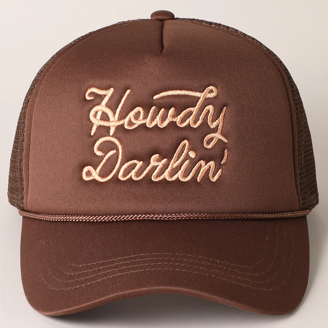 'Howdy Darlin' Trucker Hat in Chestnut – Free Bird